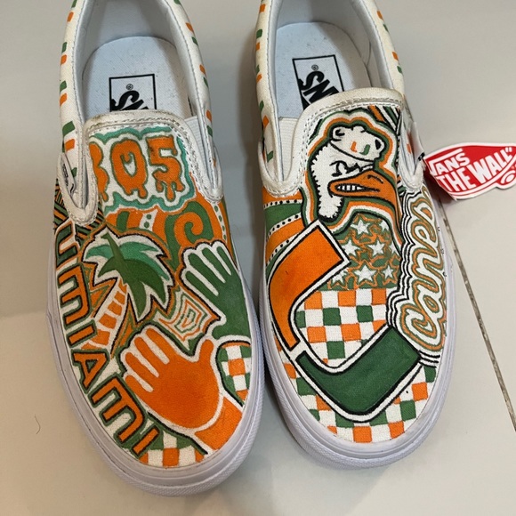 Vans | Shoes | Custom University Of Miami Shoes | Poshmark
